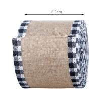 China 2.5 Inch Wired Edge Burlap Ribbon Perfect for Crafts Christmas Weddings and Festivals for sale