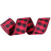 China 2.5 Inch Wired Edge Burlap Ribbon Perfect for Crafts Christmas Weddings and Festivals for sale