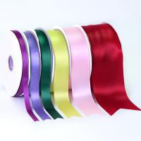 China 50mm 2 Inch Double Faced Silk Satin Ribbon in Solid Color Pattern for Washable Fabric for sale