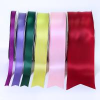 China 50mm 2 Inch Double Faced Silk Satin Ribbon in Solid Color Pattern for Washable Fabric for sale
