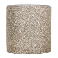 China 2.5 Inch Wide Shimmer Christmas Ribbon with Gold Wired Edge Glitter Metallic Single Face for sale