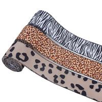 China Zebra Leopard Printed Wired Ribbon Animal Pattern Fabric Burlap Ribbon for Home Decor 2.5 Inch for sale