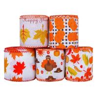 China Stocked Wired Edge Burlap Ribbon for Easter Day Valentine Day Irish Day and Christmas for sale