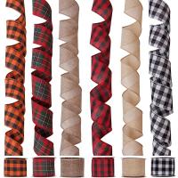 China MSD Christmas Wired Edge Ribbon 2 Inch Printed Burlap Craft Ribbon with Printed Design for sale