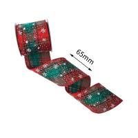 China MSD Christmas Wired Edge Ribbon 2 Inch Printed Burlap Craft Ribbon with Printed Design for sale