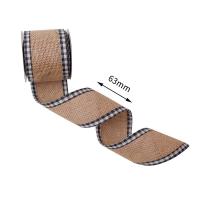 China MSD 2.5 Inch Christmas Decoration Jute Ribbon with Wired Edge Trim in Printed Design for sale
