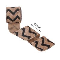 China MSD 2.5 Inch Christmas Decoration Jute Ribbon with Wired Edge Trim in Printed Design for sale