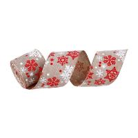 China Single Face Wired Edge Burlap Ribbon MSD Ribbons 2.5 Inch Bulk Christmas Ribbon for sale