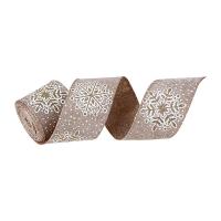 China Single Face Wired Edge Burlap Ribbon MSD Ribbons 2.5 Inch Bulk Christmas Ribbon for sale