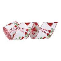 China MSD Customized Christmas Wired Ribbon Roll 2.5 Inch Polyester Christmas Tree Ribbons for sale
