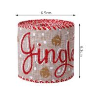 China MSD Holiday Decorations 2.5 Inch Burlap Ribbon for Christmas Occasion Wired Edge for sale