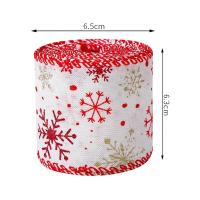 China MSD Holiday Decorations 2.5 Inch Burlap Ribbon for Christmas Occasion Wired Edge for sale