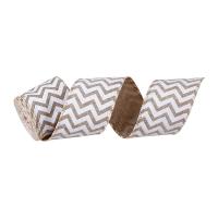 China MSD Holiday Decorations 2.5 Inch Burlap Ribbon for Christmas Occasion Wired Edge for sale
