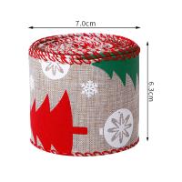 China 2 1/2'' Width Christmas Decoration Wired Edge Ribbons Polyester Fabric Craft Ribbon for sale