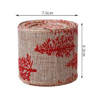 China 2 1/2'' Width Christmas Decoration Wired Edge Ribbons Polyester Fabric Craft Ribbon for sale