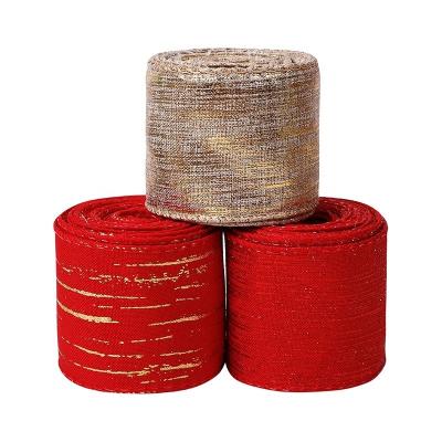 China Polyester Wired Christmas Ribbons Supported by MSD Ribbons for Holiday Gift Wrapping for sale