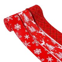 China 2.5 Inch Red Burlap Christmas Wired Edge Ribbons Must-Have for Wreath Bow Decoration for sale