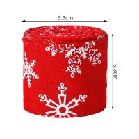 China 2.5 Inch Red Burlap Christmas Wired Edge Ribbons Must-Have for Wreath Bow Decoration for sale