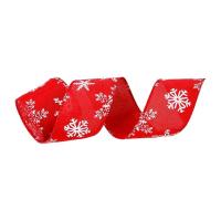 China 2.5 Inch Red Burlap Christmas Wired Edge Ribbons Must-Have for Wreath Bow Decoration for sale