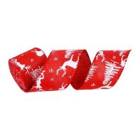 China 2.5 Inch Red Burlap Christmas Wired Edge Ribbons Must-Have for Wreath Bow Decoration for sale