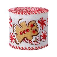 China Printed Wired Edge Burlap Ribbon for Christmas Decoration and Wrapping by MSD Ribbons for sale
