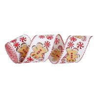 China Printed Wired Edge Burlap Ribbon for Christmas Decoration and Wrapping by MSD Ribbons for sale