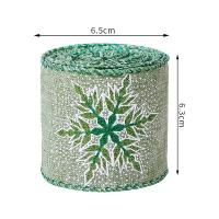 China MSD Ribbons Christmas Printed Wreath 2.5 Inch Burlap Ribbon with Single Face Design for sale