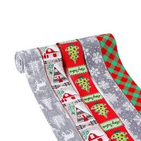 China MSD 63mm 2.5inch Single Face Burlap Wired Ribbon for OEM Customized Christmas Ribbons for sale
