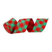 China MSD 63mm 2.5inch Single Face Burlap Wired Ribbon for OEM Customized Christmas Ribbons for sale