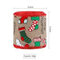 China 2.5 Inch Burlap Christmas Wired Edge Ribbon for Sustainable DIY Xmas Design Decorations for sale