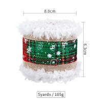 China Wired Edge Burlap Ribbon 2.5 Inch Width for Christmas Tree Decoration and DIY Wreaths for sale