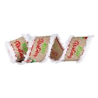 China Wired Edge Burlap Ribbon 2.5 Inch Width for Christmas Tree Decoration and DIY Wreaths for sale