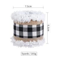 China Wired Edge Burlap Ribbon 2.5 Inch Width for Christmas Tree Decoration and DIY Wreaths for sale
