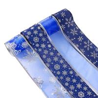 China Christmas Burlap Ribbons Sustainable Xmas Wired Sheer Ribbons for Present Wrapping for sale
