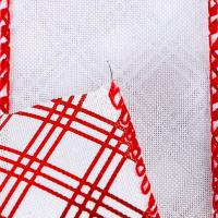 China MSD Company 2.5 Inch White Ribbon with Multi Line Plaid Christmas Ribbon Roll OEM ODM for sale