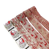 China Single Face Wired Edge Burlap Ribbon with Snowflake Pattern Christmas Ribbon from MSD for sale