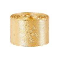 China Hot Stamping Gold Printing Snowman Pattern Ribbon Polyester for Holiday Wrapping for sale