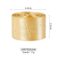 China Hot Stamping Gold Printing Snowman Pattern Ribbon Polyester for Holiday Wrapping for sale