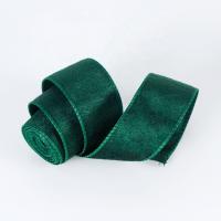 China MSD Ribbon Christmas 2 1/2'' Gold Wire Edge Green Color Velvet Ribbon For Decoration for sale