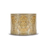 China Christmas Wired Edge Glitter Burlap Ribbon Wire Roll Gold Christmas Design Custom Logo for sale