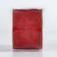 China 10 Yards Wired Edge Red Glitter Burlap Christmas Ribbon Sustainable and Festive Touch for sale