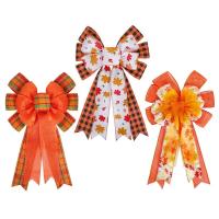 China Thanksgiving Burlap Bows for Autumn Yellow Orange Plaid Bows Farmhouse Wreath Decoration for sale
