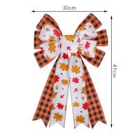 China Thanksgiving Burlap Bows for Autumn Yellow Orange Plaid Bows Farmhouse Wreath Decoration for sale
