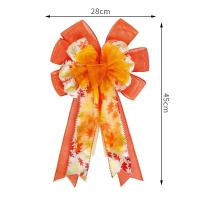 China Thanksgiving Burlap Bows for Autumn Yellow Orange Plaid Bows Farmhouse Wreath Decoration for sale