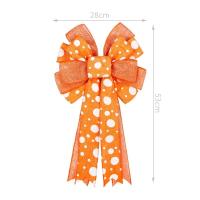 China Thanksgiving Burlap Bows for Autumn Yellow Orange Plaid Bows Farmhouse Wreath Decoration for sale
