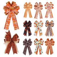 China Rustic Thanksgiving Wreath Bow Handmade Burlap Bow for Indoor/Outdoor Decoration for sale