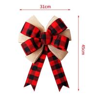 China Handmade Wire Twist Tie Jute Bow Pre-Tied Burlap Bow for Christmas Tree Decoration for sale