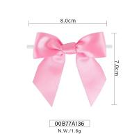 China Lighted Valentine Bows Handmade MSD Polyester Pink Ribbon Bow Pre Tie Decoration Bow for sale