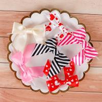 China Lighted Valentine Bows Handmade MSD Polyester Pink Ribbon Bow Pre Tie Decoration Bow for sale