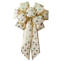 China Festival Holiday Party Decoration Wired Burlap Bow Knot with Wired Ribbon Like Picture for sale